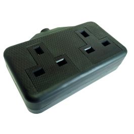 RUBBER EXT. TWIN SOCKET 13 AMP 1 Each CXEDC37220BK